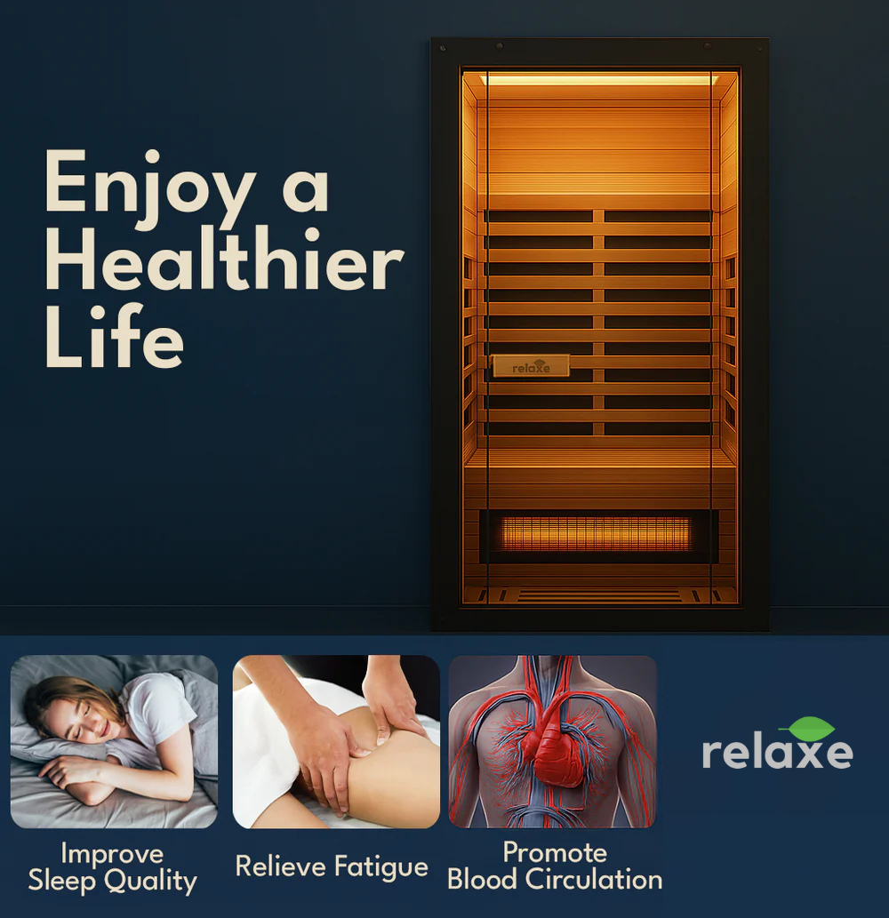 Relaxe Caldera™ Full Spectrum Infrared Sauna With Red Light Therapy Pa